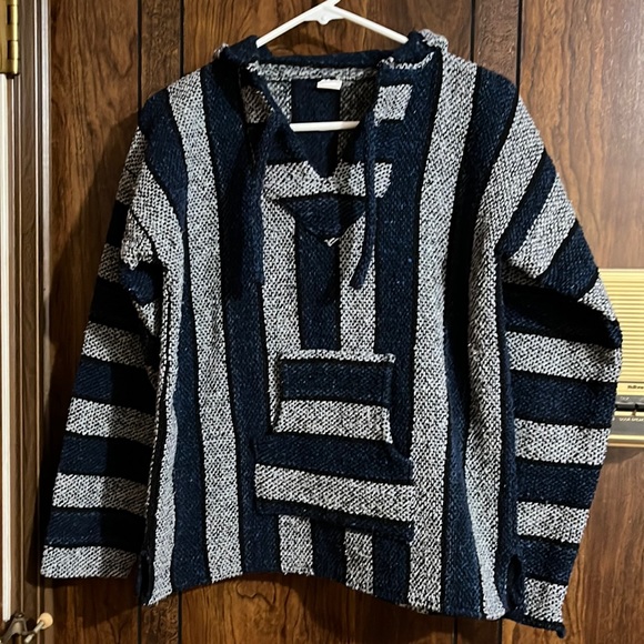Sweaters | Vintage Mexican Style Knitted Hoodie | Poshmark